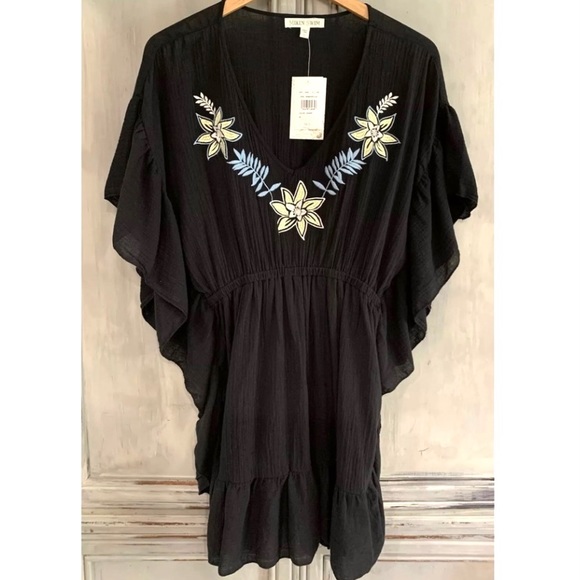 Miken | Swim | Miken Swim Wear Black Embroidered Bathing Suit Coverup ...